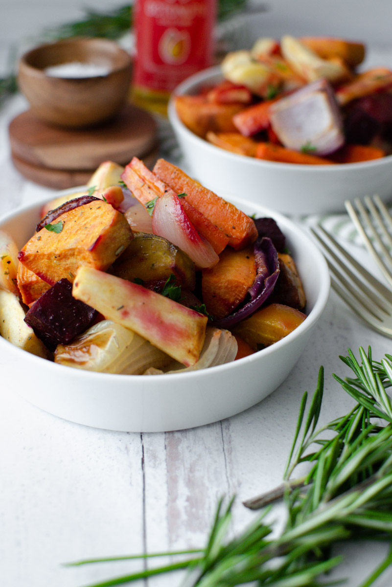 Roasted Root Vegetables with Almond Oil Marinade - The Dachshund Mom
