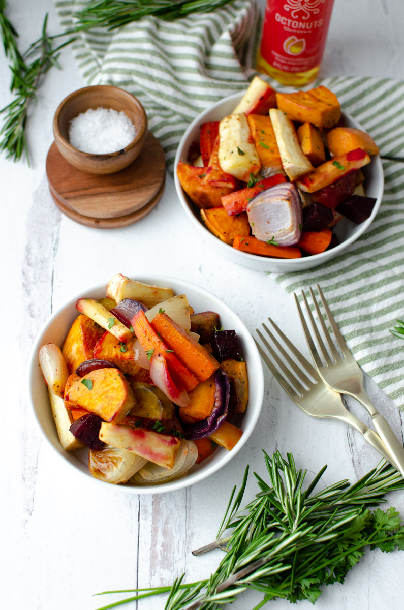 Roasted Root Vegetables with Almond Oil Marinade - The Dachshund Mom