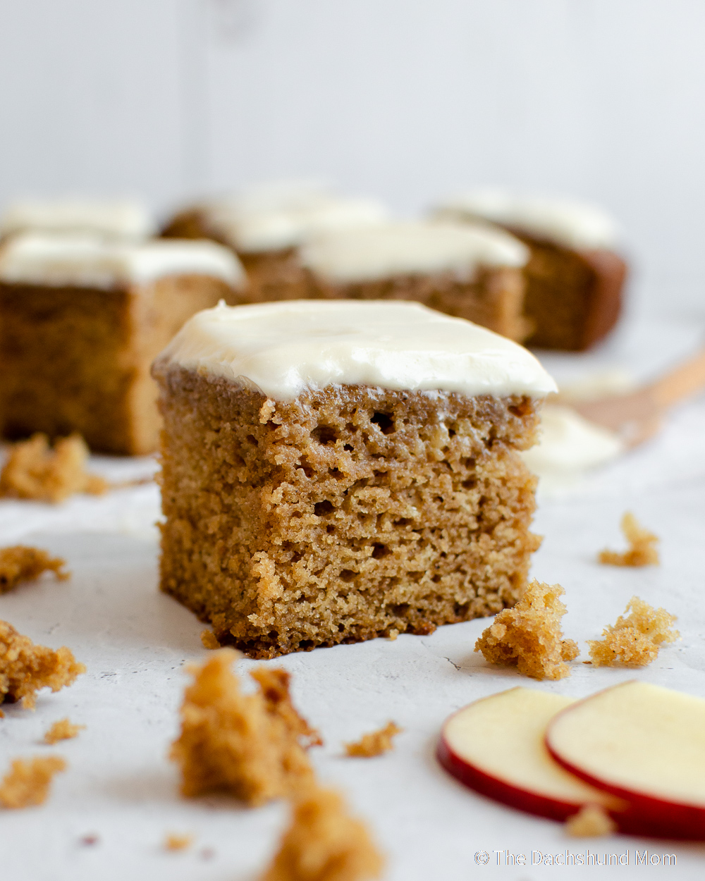 Apple Butter Snack Cake with Cream Cheese Frosting - The Dachshund Mom